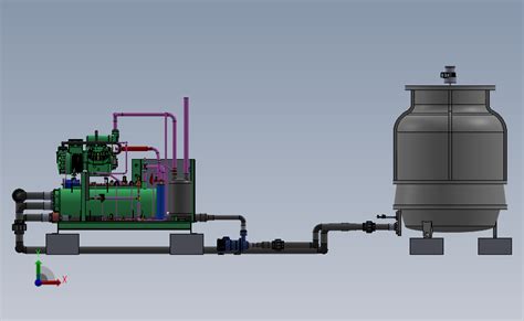 凝汽式机组与冷却塔 SOLIDWORKS 2014 模型图纸下载 懒石网