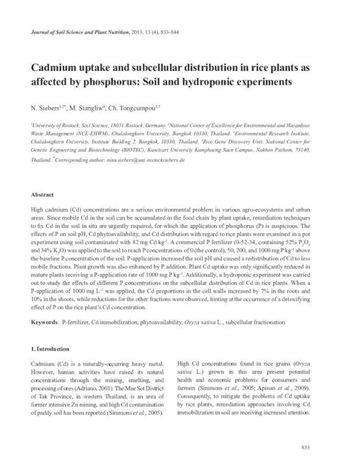 Pdf Cadmium Uptake And Subcellular Distribution In Rice · Pdf Filecadmium Uptake And