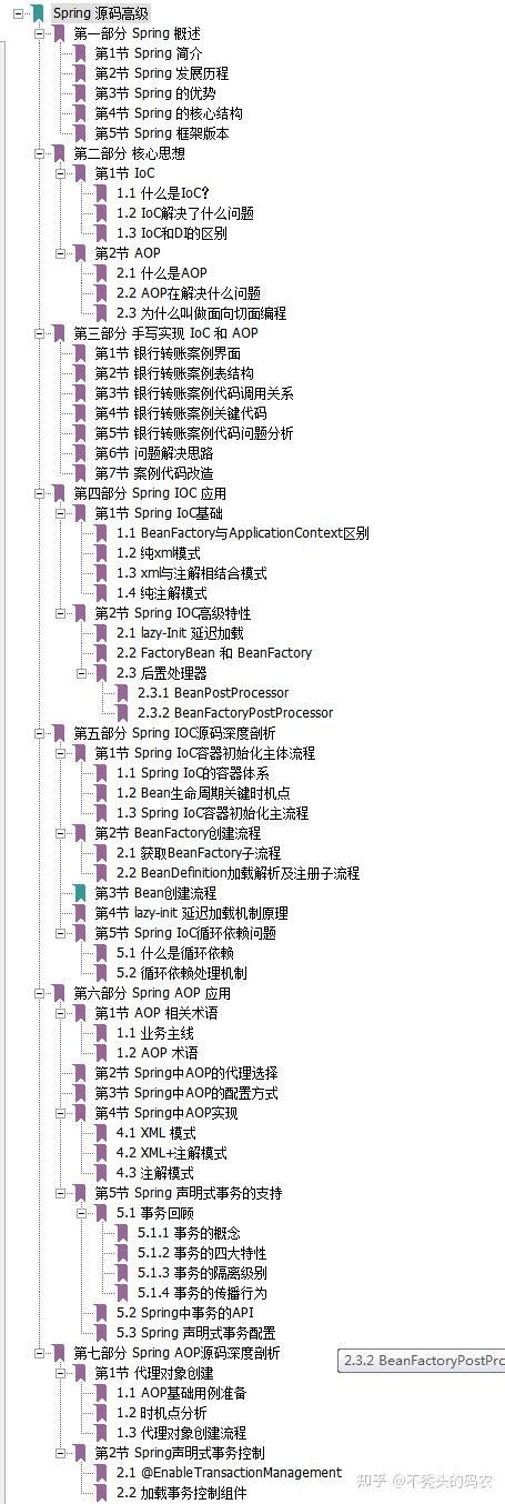 白嫖阿里大神纯手撸spring高级源码手册，啃起来真香！ 知乎