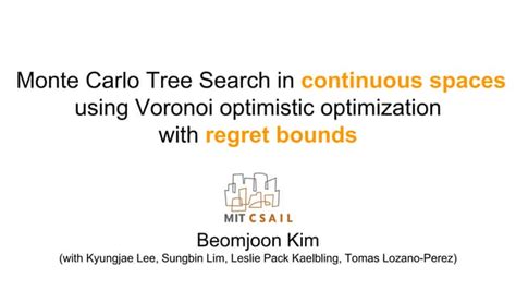 Monte Carlo Tree Search In Continuous Spaces Using Voronoi Optimistic