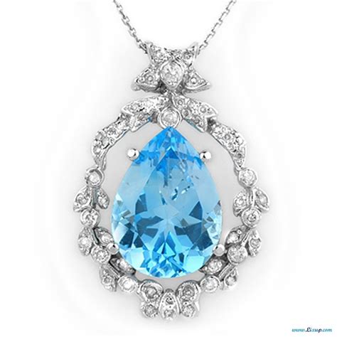 Womens Diamond Necklaces Womens Diamond Necklace Blue Diamond