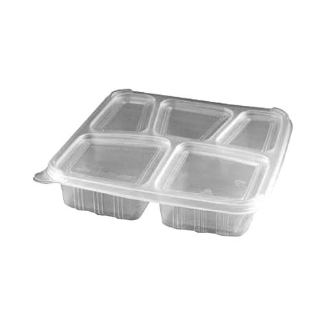 Clear Microwavable Container 5 Comp M W Lid Galaxypack