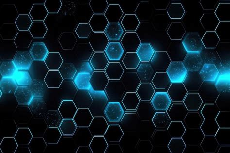 Premium Ai Image Abstract Blue Hex Background