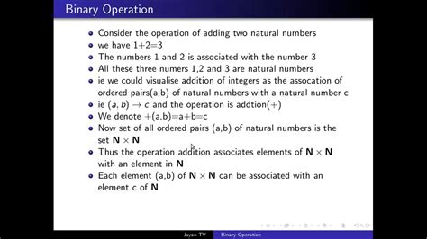 Binary Operation Youtube