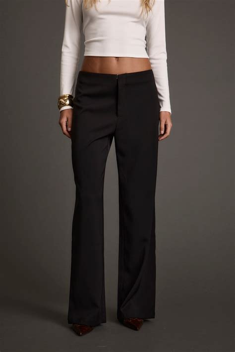 Womens Black Low Rise Trousers 12th Tribe