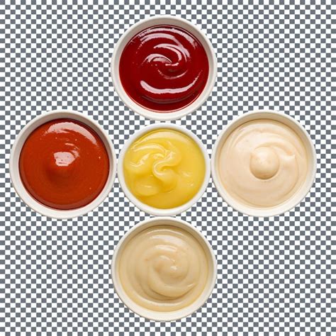 Premium Psd Four Small Containers Of Different Condiments