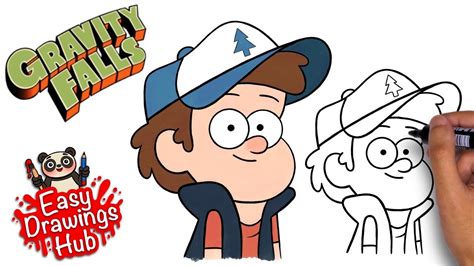 How To Draw Dipper Pines From Gravity Falls In 5 Minutes Youtube