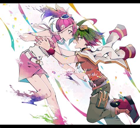 Hiiragi Yuzu And Sakaki Yuya Yu Gi Oh And 1 More Drawn By Teketeke