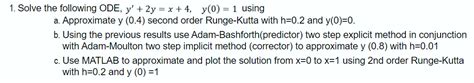 1 solve the following ode y 2y x 4 y 0 1