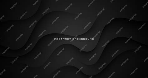 Premium Vector 3d Black Geometric Abstract Background Overlap Layer On Dark Space With Waves