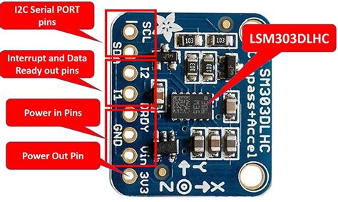 Lsm303 Triple Axis Accelerometermagnetometer Module Pinout And Arduino