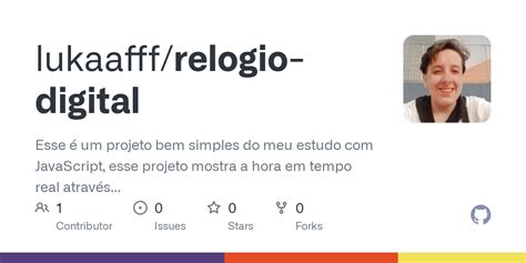 GitHub Lukaafff Relogio Digital