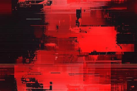 Red Contrast Display Glitch Effect Premium Ai Generated Image