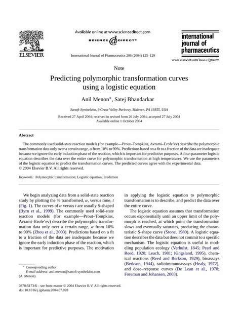 pdf predicting polymorphic transformation curves using a logistic equation dokumen tips