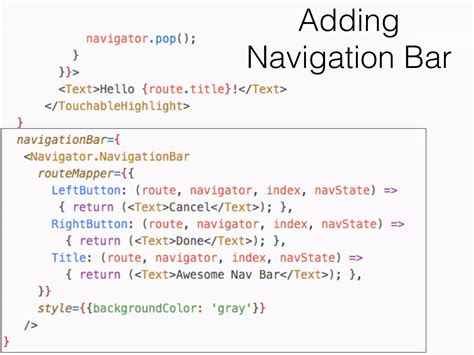 React Native Tutorial Lecture 7 Navigation Scene Transition Listview Ppt