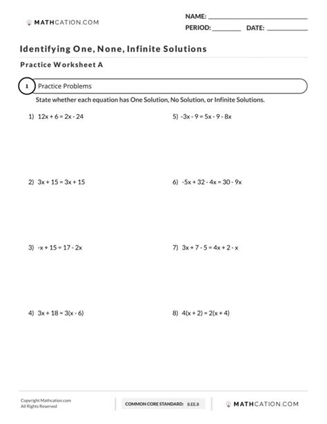 Systems Of Equations Practice Worksheet