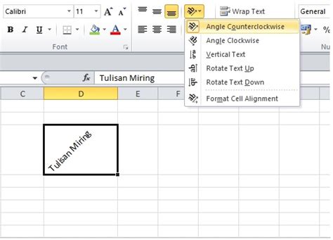 Cara Membuat Tulisan Miring Di Excel Keatas Dan Kebawah Empatdio