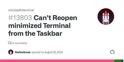 Cant Reopen Minimized Terminal From The Taskbar · Issue 13803 · Microsoftterminal · Github