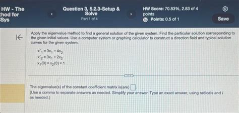solved apply the eigenvalue method to find a general