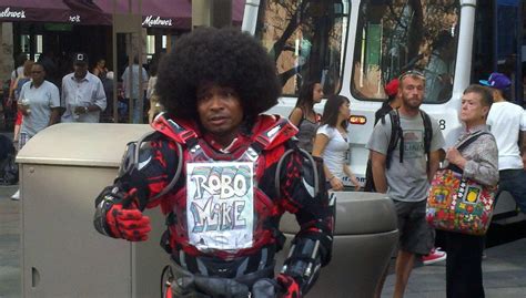 This Is Robo Mike He Makes His Living Making Fun Of Passerbys And