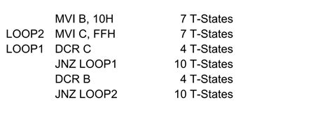 Solved Mvi B 10h Loop2 Mvi C Ffh Loop1 Dcr C Jnz Loop1 Dcr