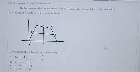 Solved Complete An Analytic Proof For The Theorem The Line