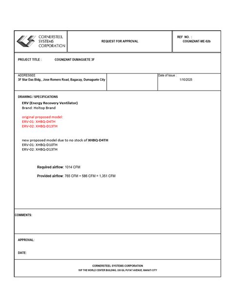 Rfa Me 02b Energy Recovery Ventilator Pdf