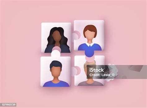 비즈니스 개념 팀 워크 컨셉 퍼즐 요소처럼 연결하는 사람들 3d 웹 벡터 일러스트레이션 사람들에 대한 스톡 벡터 아트 및 기타 이미지 Istock