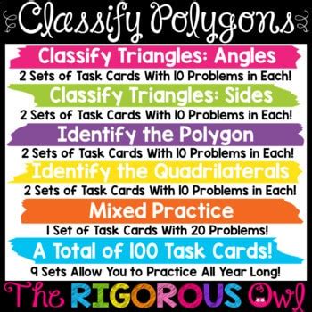 Classifying Polygons Geometry Task Cards Digital Google Forms Test Prep The Rigorous Owl