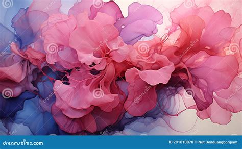 Fluid Movement Capturing Grace In Alcohol Ink Stock Illustration