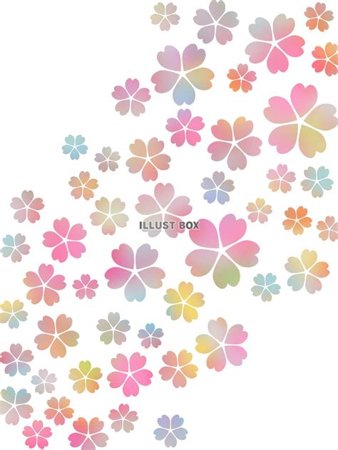 無料イラスト 桜の花模様壁紙カラフル背景素材イラスト。透過png