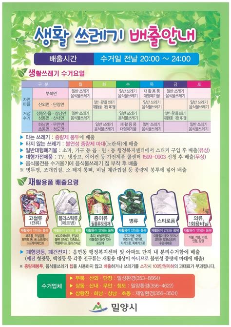 일상 속 분리수거 방법 및 밀양 쓰레기 배출 안내 네이버 블로그
