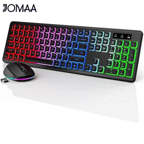 Jomaa 2 4g Usb Wireless Keyboard And Mouse Combo Backlit Rechargeable Wireless Keyboard Set Usb