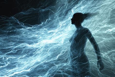 Premium Photo Atmospheric Portrayal Of Magnetic Waves Interacting With The Human Nervous System