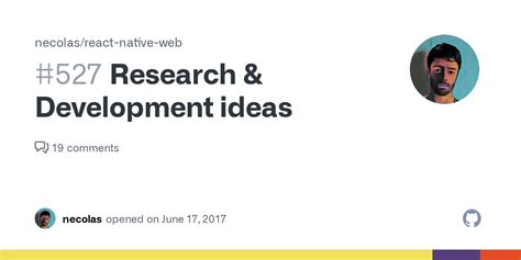 Research And Development Ideas · Issue 527 · Necolasreact Native Web