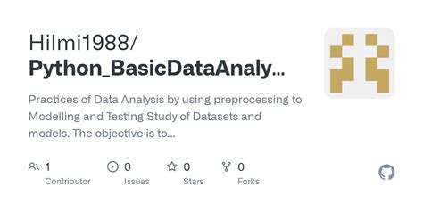 Github Hilmi1988pythonbasicdataanalysis Practices Of Data Analysis