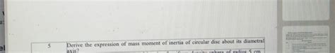 Derivation Of Mass Moment Of Inertia Of A Circular Disc About Its Diametr