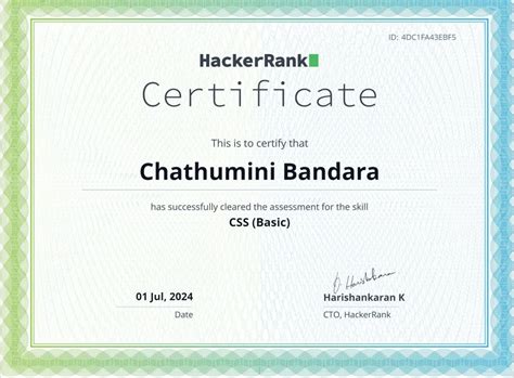 Chathumini Bandara On Linkedin Hackerrank Css