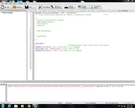 Vex Coding Pre Engineering