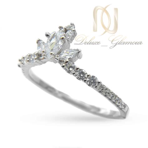 خرید انگشتر تاج دخترانه نقره 925 ظریف و ارزان قیمت Rg N949