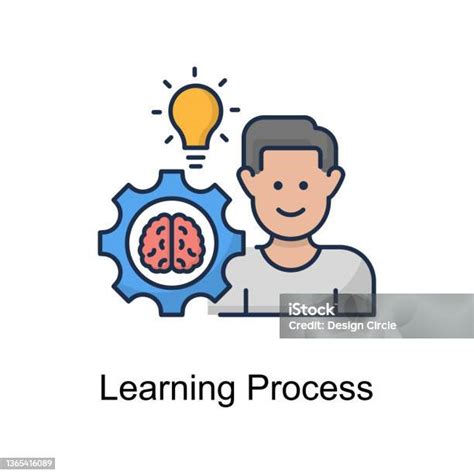 학습 프로세스 벡터 채워진 윤곽선 아이콘 디자인 그림입니다 화이트 배경 Eps 10 파일에 교육 기술 기호 개념에 대한 스톡 벡터 아트 및 기타 이미지 Istock