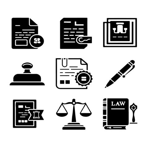 Legal Documents Set Of Web Icons In Line Style Document Linear Icons Collection Containing
