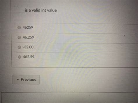 Solved Is A Valid Int Value 46259 46259 3200 46259