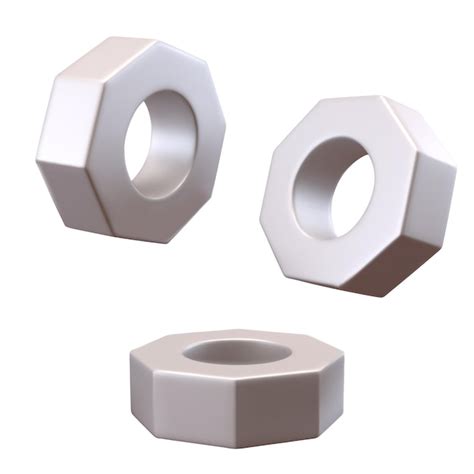 Premium Vector Realistic Hex Nuts Screw 3d Vector Illustration