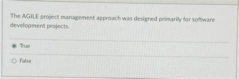 Solved The AGILE Project Management Approach Was Designed Chegg