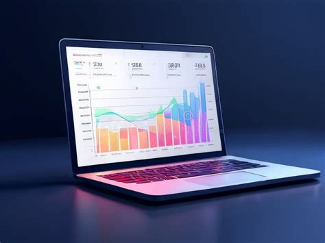 Computer Keyboard With Graph And Charts 3d Image Stock Illustration Illustration Of Blue