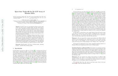Space Time Trade Offs For The LCP Array Of Wheeler DFAs Papers With Code