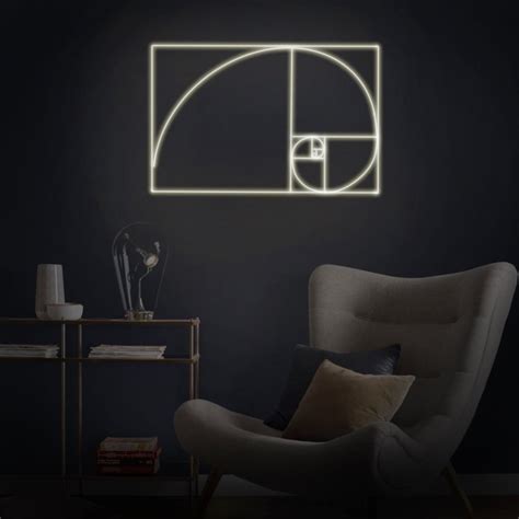 Neon Led Sign With Fibonacci Fibonacci Wall Art Illuminated Etsy