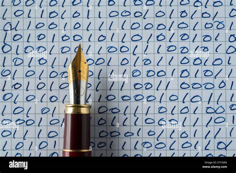 Binary Code Written With A Fountain Pen Stock Photo Alamy