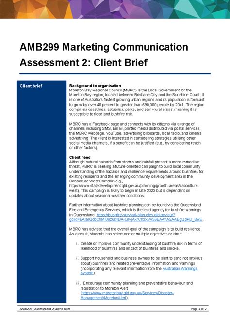 Amb299 A2 Client Brief Analyse The Current Service Products Offered